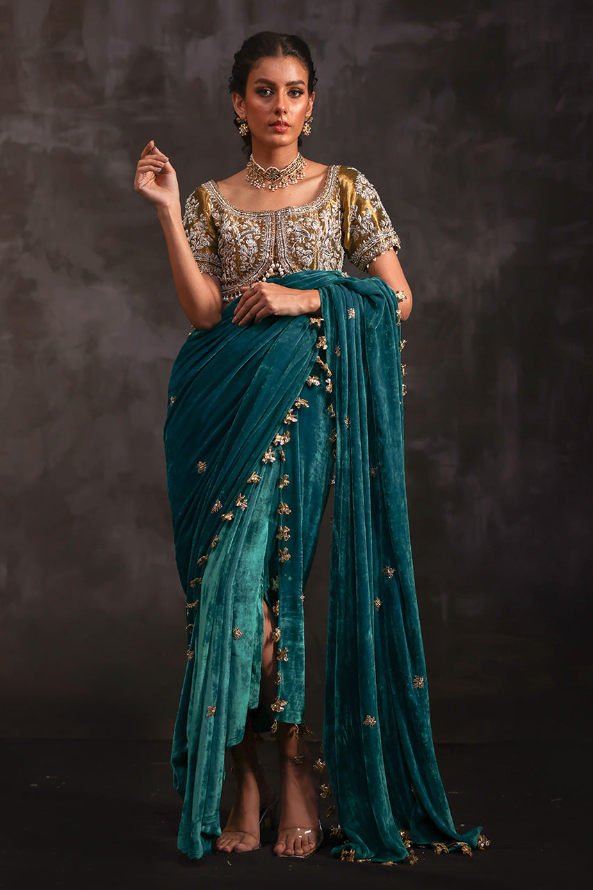 Murghabi Teal – Nida Azwer Atelier