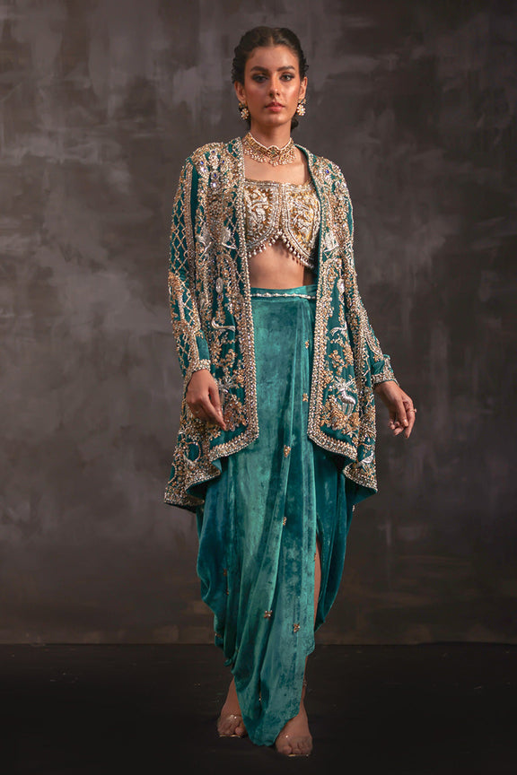 Murghabi Teal – Nida Azwer Atelier